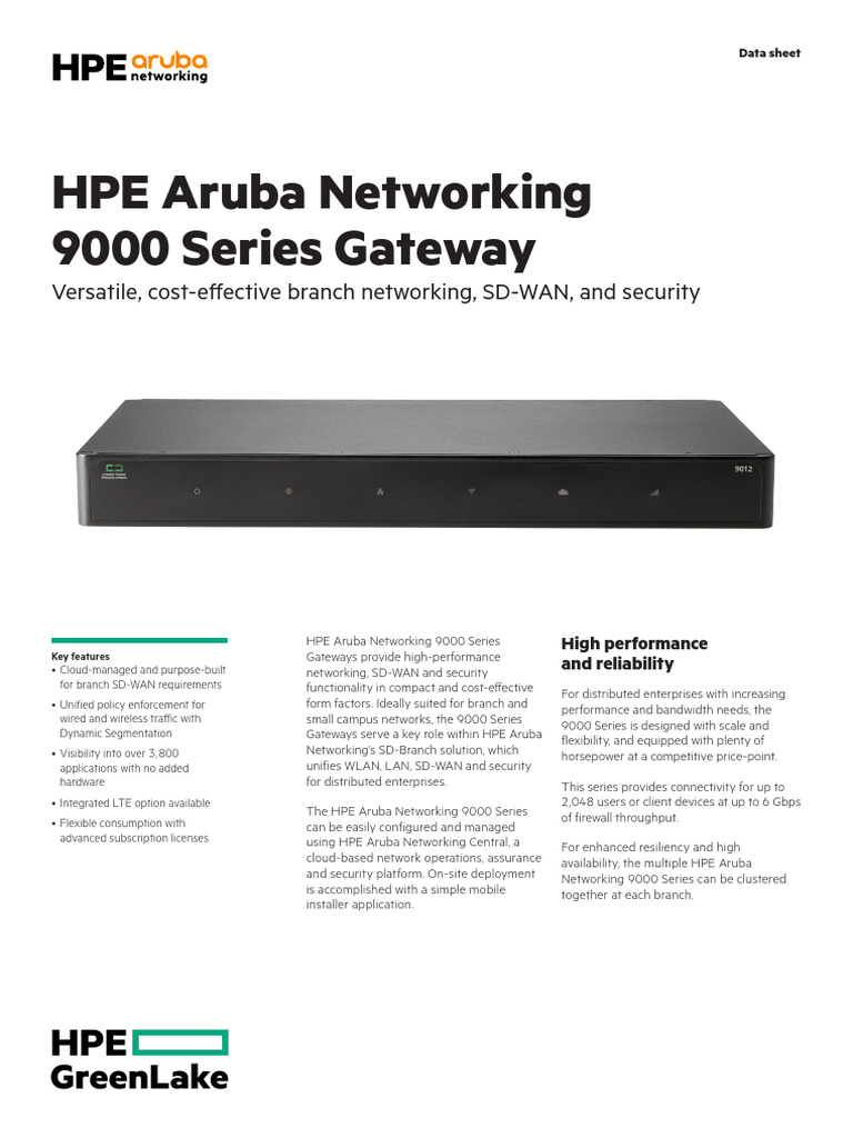 HPE Aruba Networking 9000 Series Gateway-A00067608enw | PDF | Computer ...