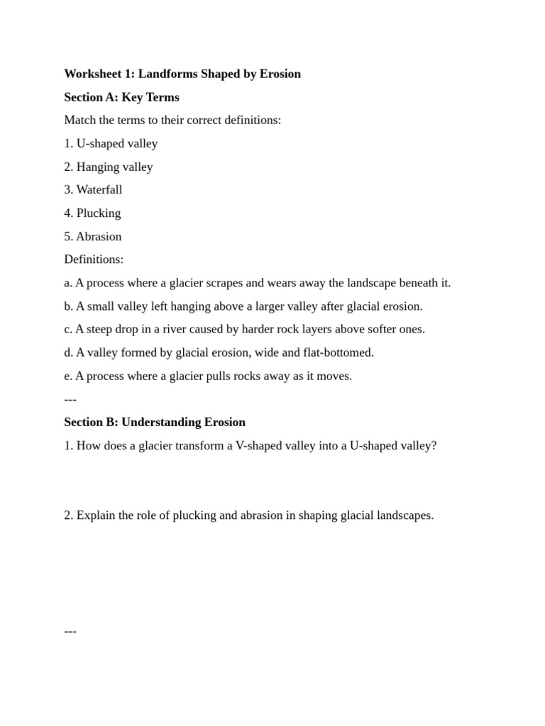 Erosion & Deposition | PDF | Glacier | Valley