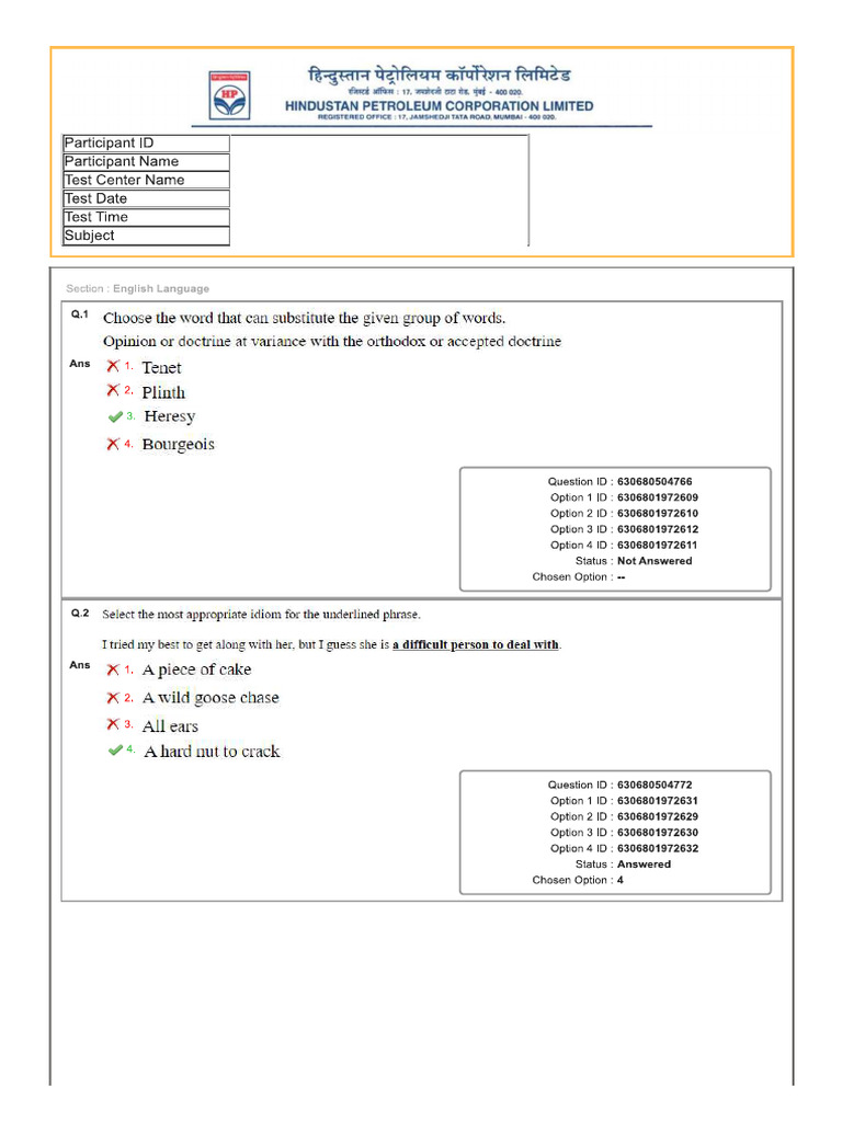 HPCL MECHANICAL PAPER | PDF
