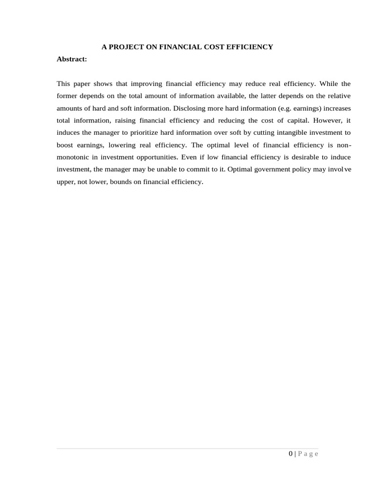 Financial Cost Efficiency Analysis | PDF | Cost–Benefit Analysis | Cost ...