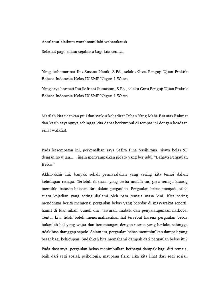 Bahaya Pergaulan Bebas bagi Remaja | PDF