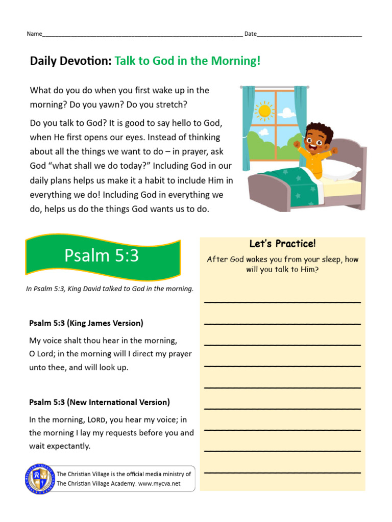 Morning Devotion for Kids | PDF