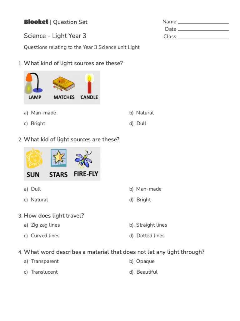 Science - Light Year 3 - Blooket | PDF