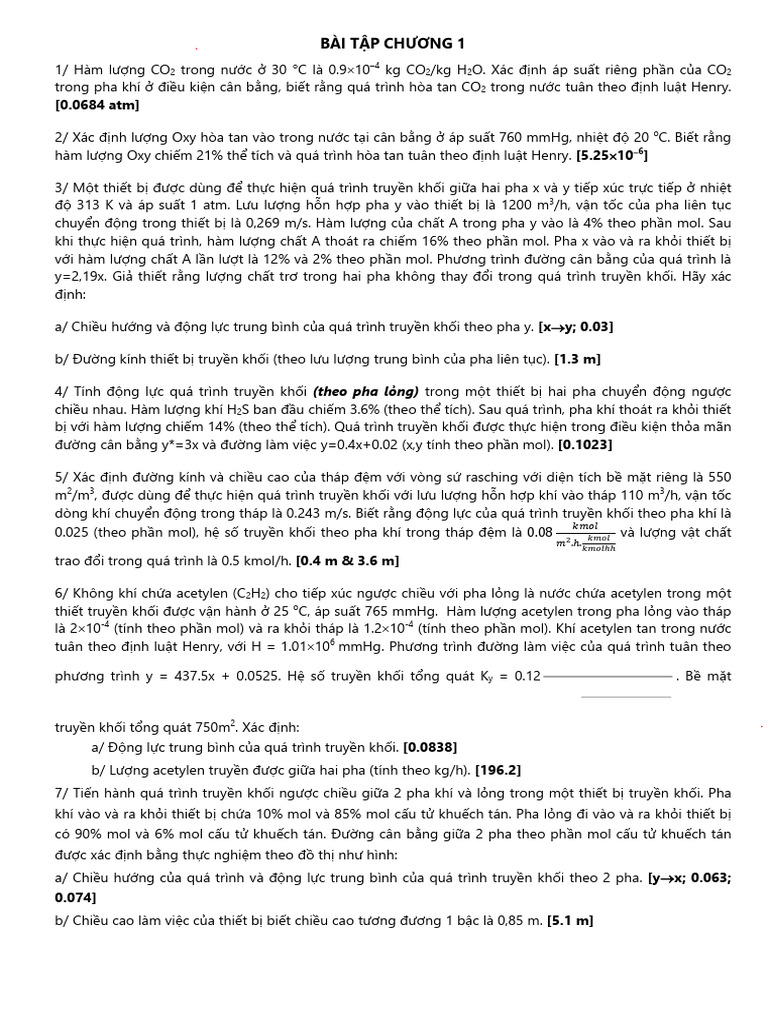 Bài Tap - KTTP2 - Chuong 1 | PDF