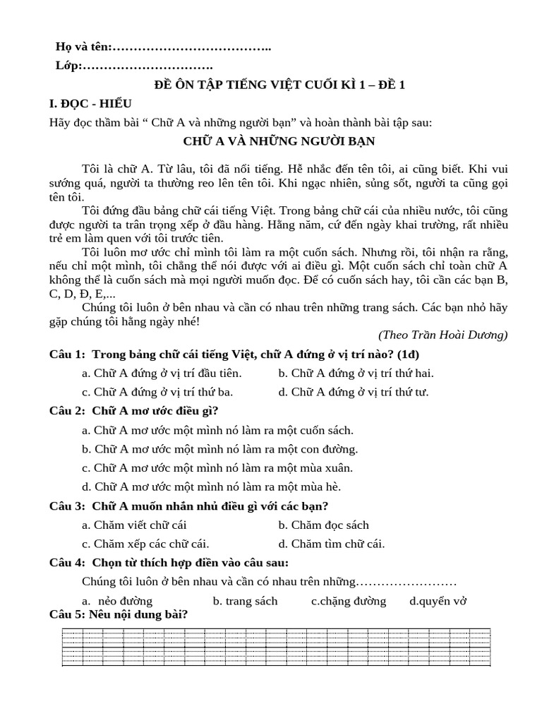 Đề 1 CK1 | PDF