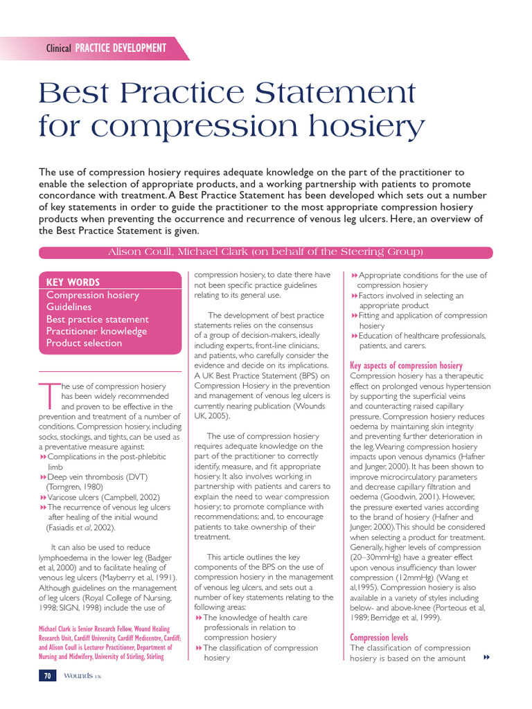 Best practice statement for compression hosiery | PDF | Vein | Edema
