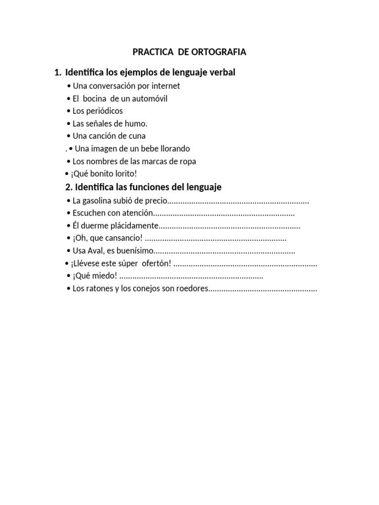 Practica de Ortografia | PDF
