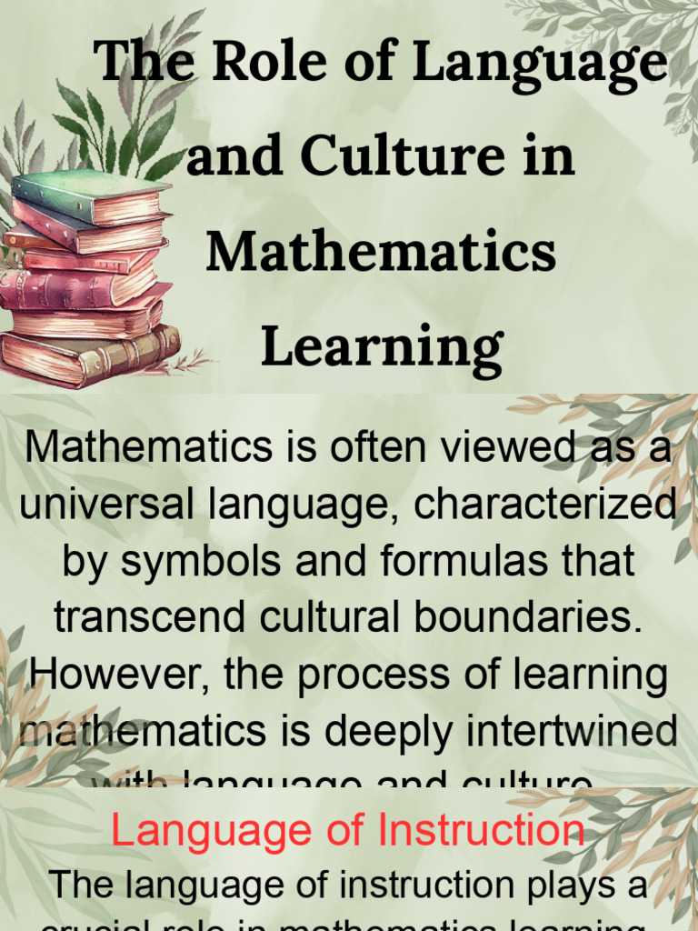 Language and Culture in Math Learning | PDF