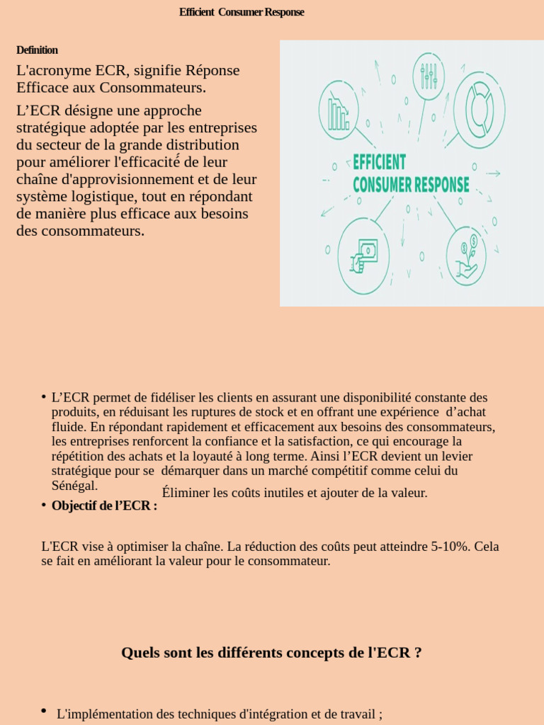 Efficient Consumer Response | PDF | Gestion de la chaîne logistique | Consommateurs