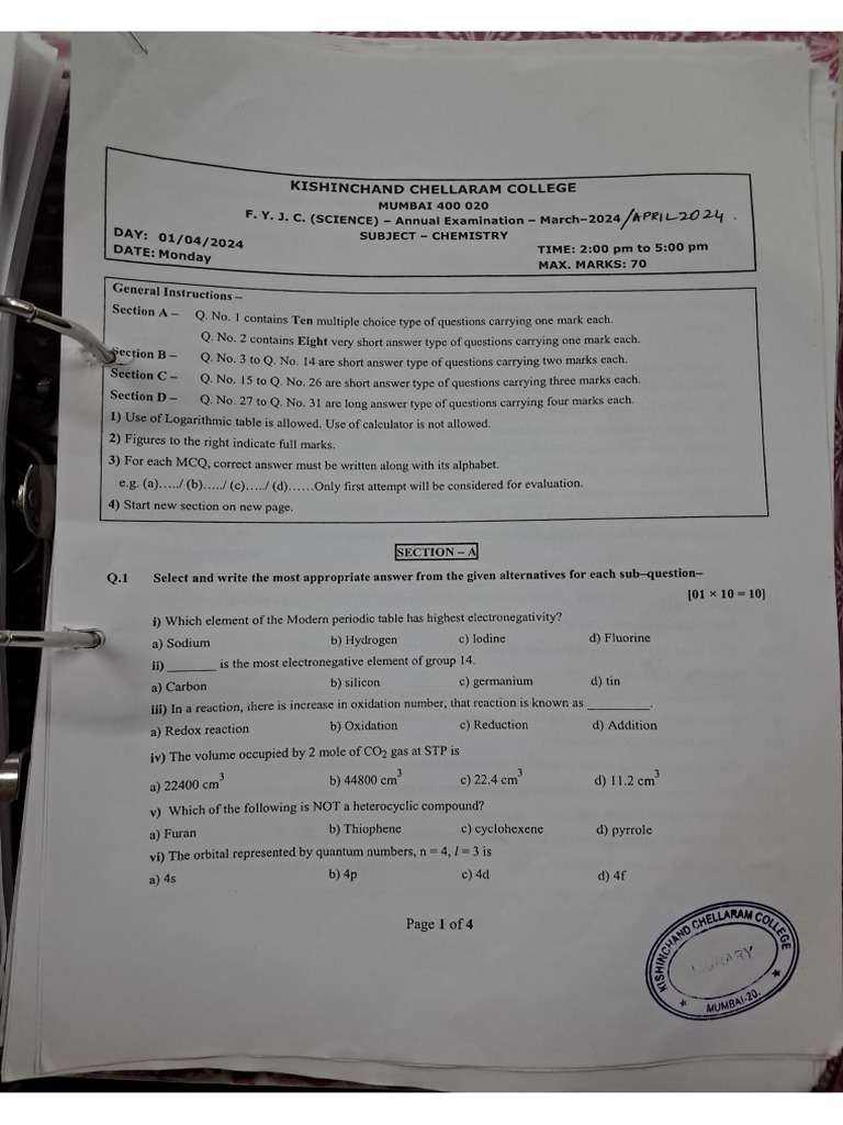Chemistry Pyq 24 | PDF