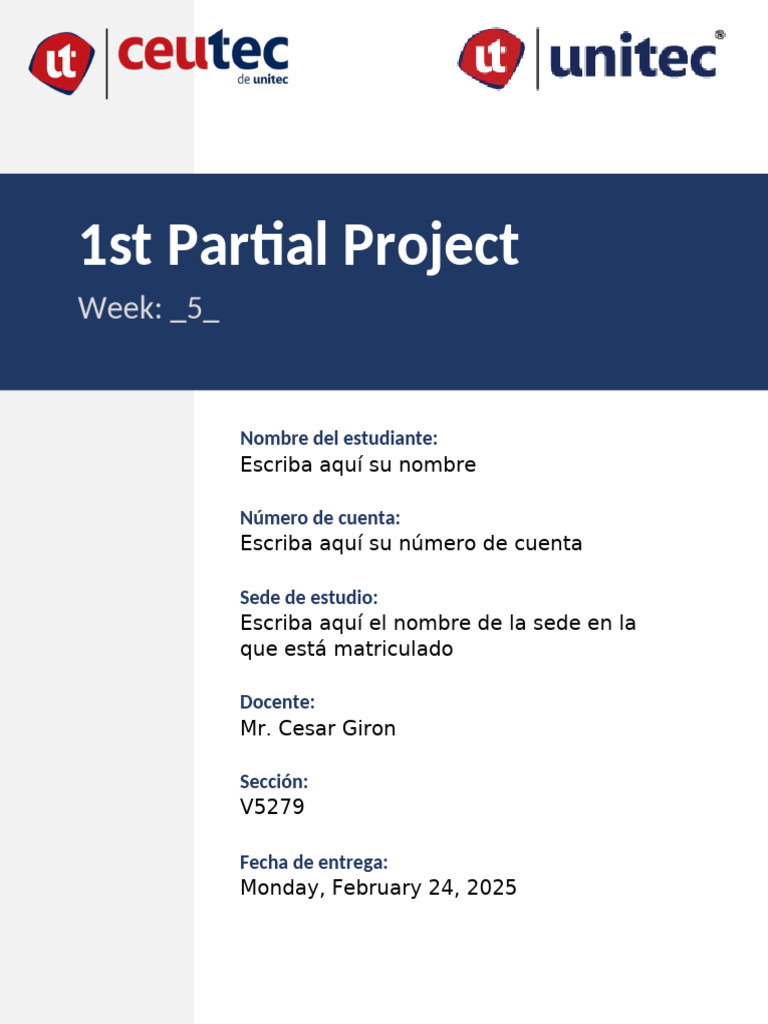 1st Partial Project v5279 | PDF