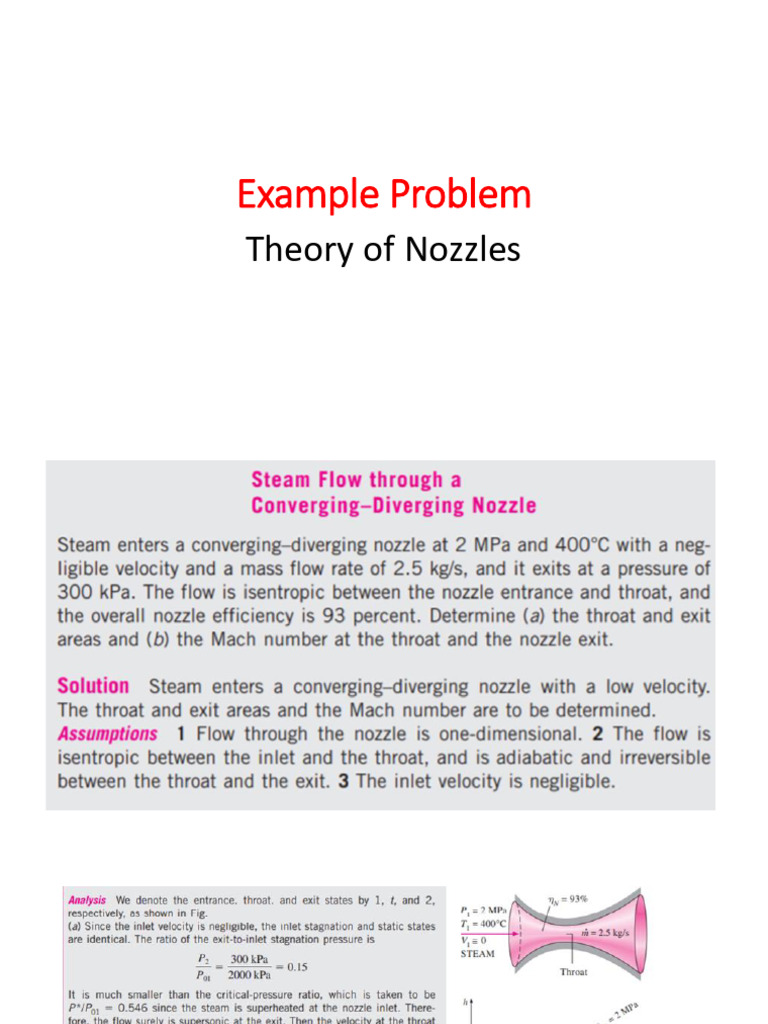Example Problem - Theory of Nozzles 1 | PDF