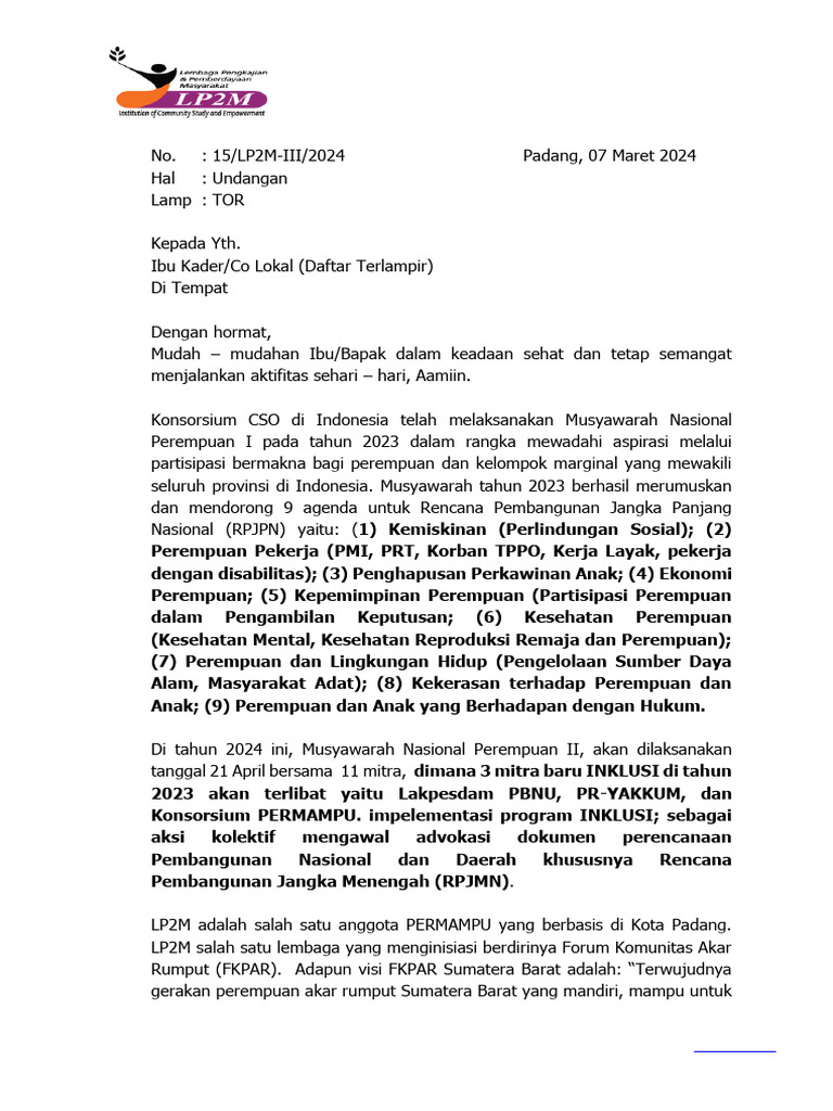 SURAT UNDANGAN-PESERTA NAGARI-DESA | PDF