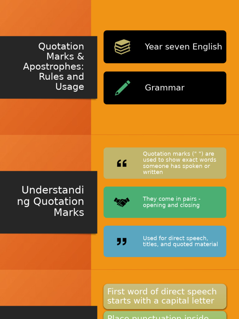 Quotation Marks & Apostrophes - Rules and Usage | PDF | Quotation Mark ...