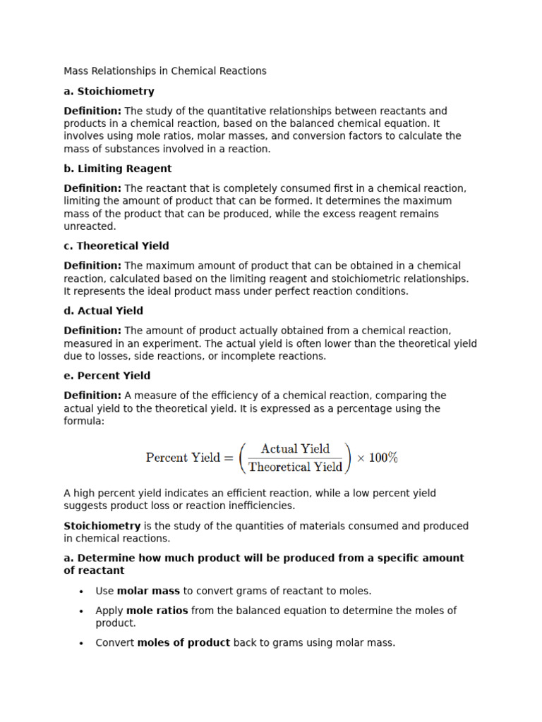 q4 Module2 Mass Relationships in Chemical Reactions | PDF ...