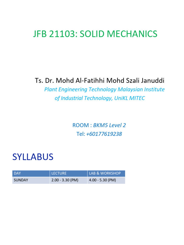 L01-Introduction To Mechanics of Solids | PDF | Euclidean Vector | Stress (Mechanics)