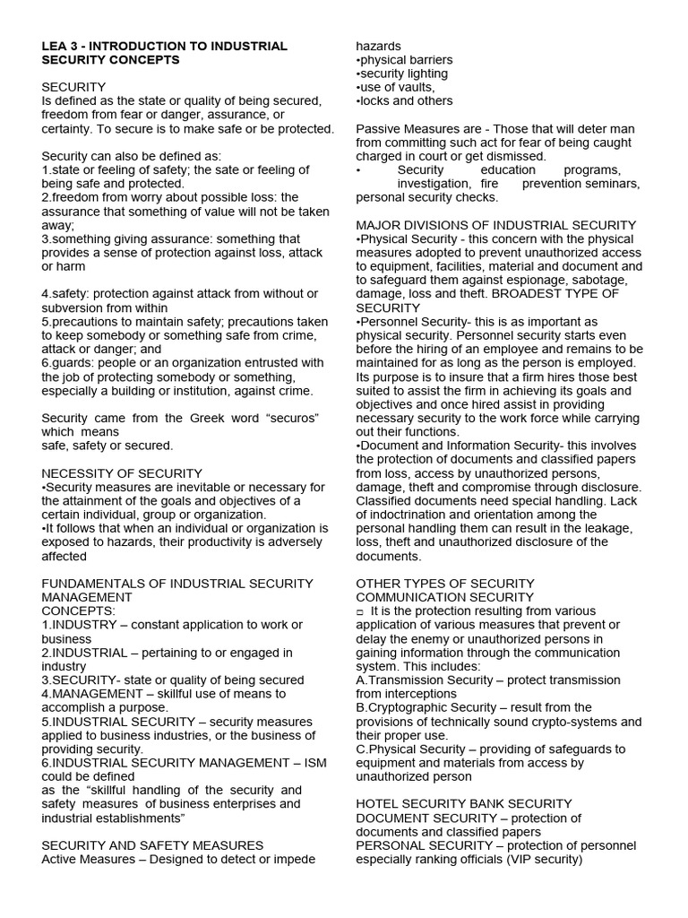 LEA-3-REVIEWER | PDF | Physical Security | Lighting