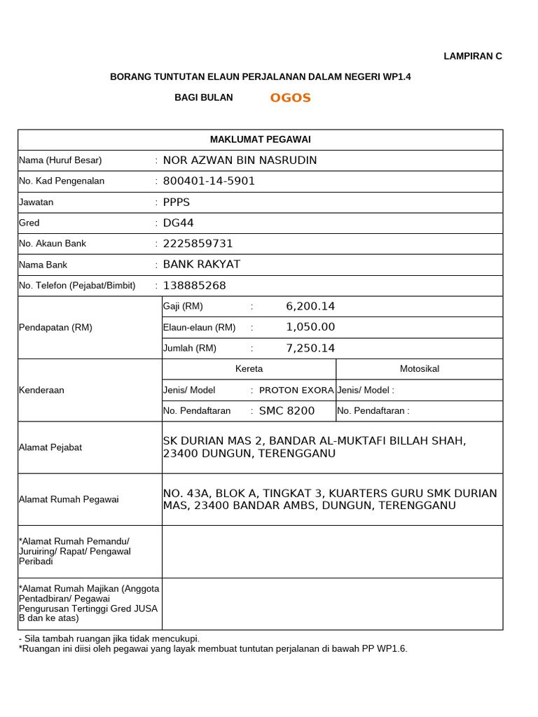 Lampiran C - Wp1.4 01.01.2024 Nor Azwan Bin Nasrudin | PDF
