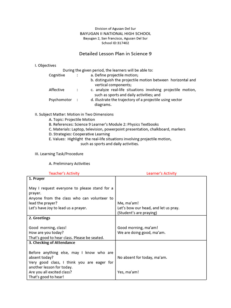 Science 9 Projectile Motion FINAL | PDF | Projectiles | Acceleration