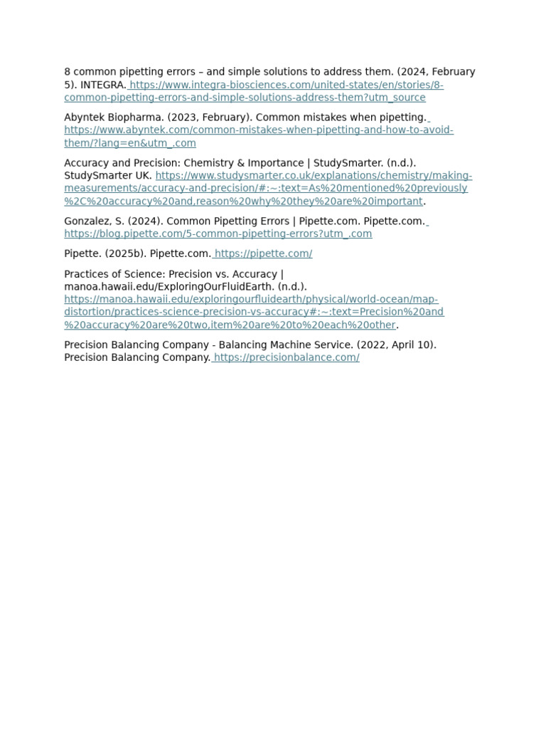 8 Common Pipetting Errors | PDF