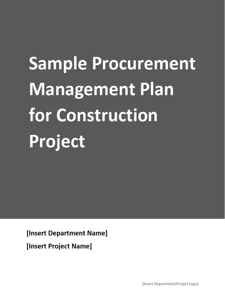 Sample Procurement Plan for Construction | PDF | Procurement | Risk