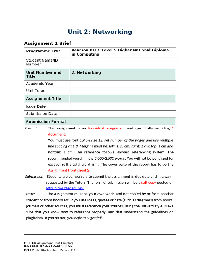 02_Networking_Assignment 1 Brief | PDF | Computer Network | Computing
