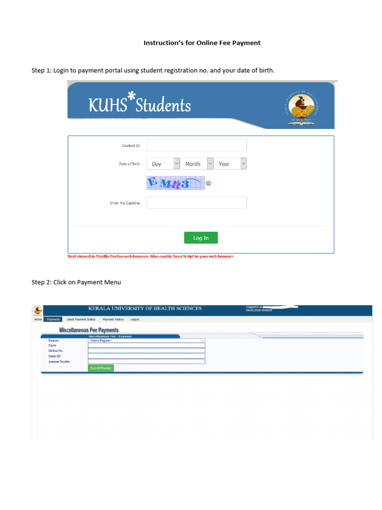 Online Registration Fee Payment Guide | PDF