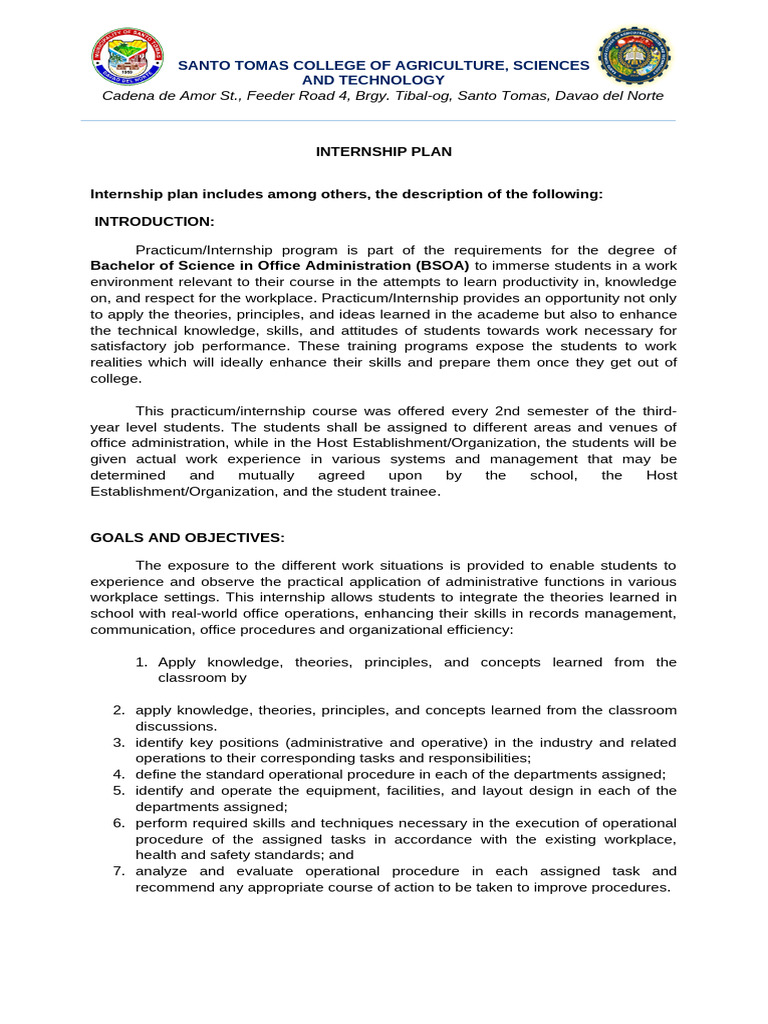 Practicum Internship Plan Angel | PDF | Learning | Cognition