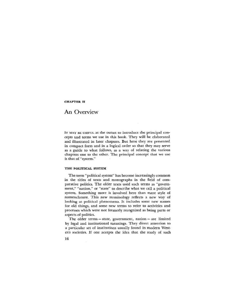 Unit 2 Almond, Gabriel, Powell G. Bingham, Jr. (1966) An Overview (CH 2 ...