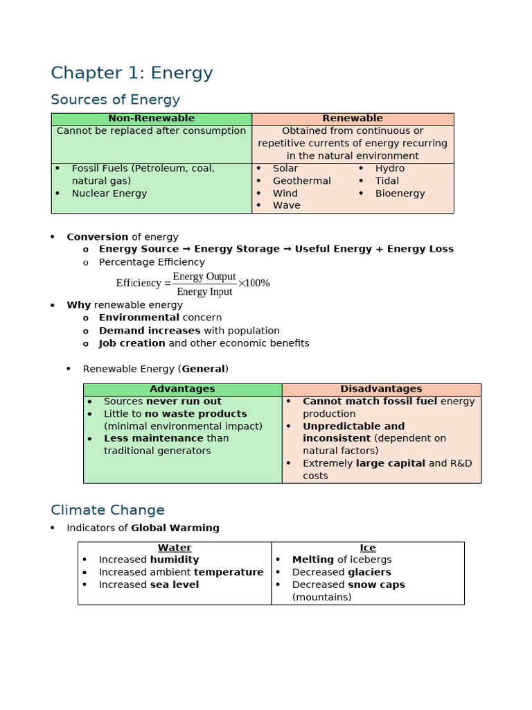 Renewable Energy Notes | PDF | Solar Energy | Tide