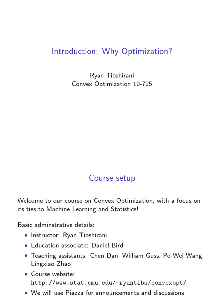 Intro | PDF | Mathematical Optimization | Statistics