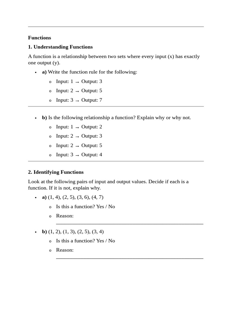 Output Values for Function Rule +2×7 | PDF