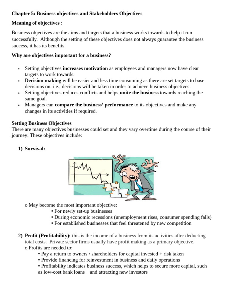Business Objectives and Stakeholder Roles | PDF | Employment | Profit ...