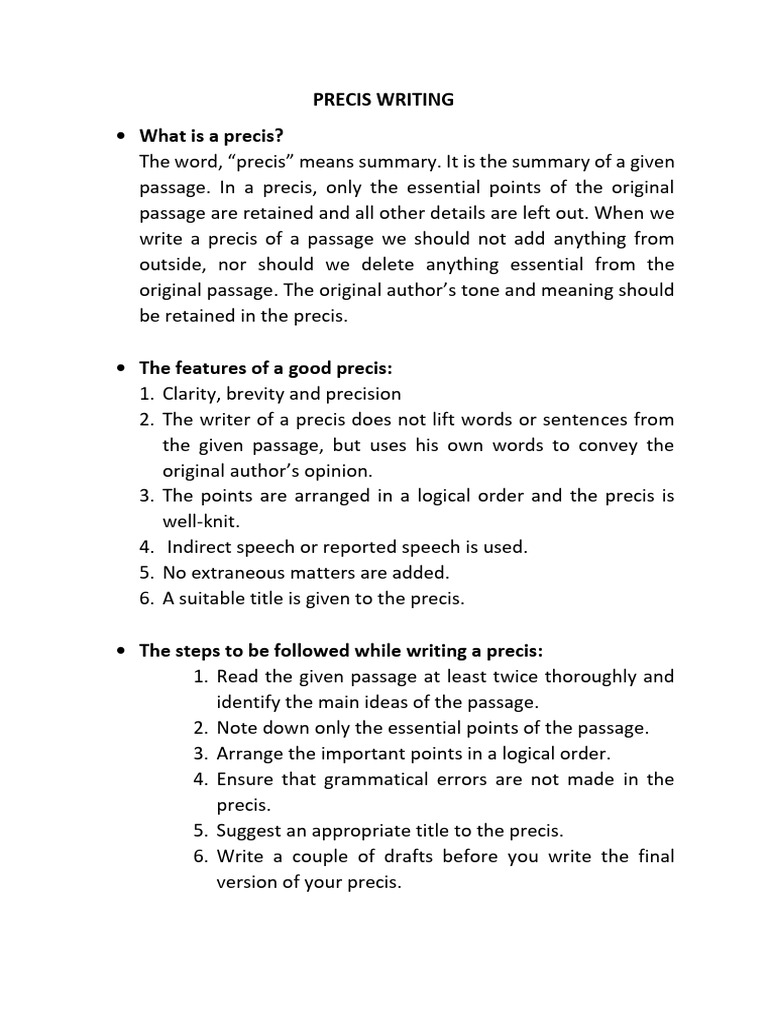 Precis Writing | PDF