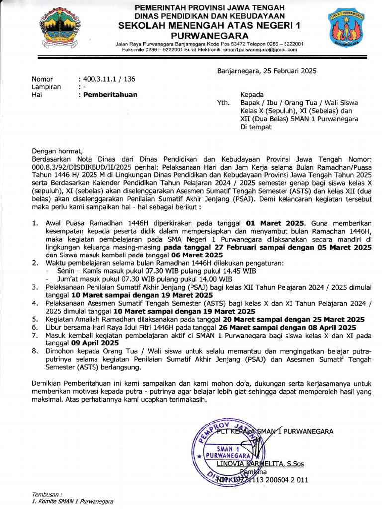 Pemberitahuan PSAJ Dan ASTS | PDF