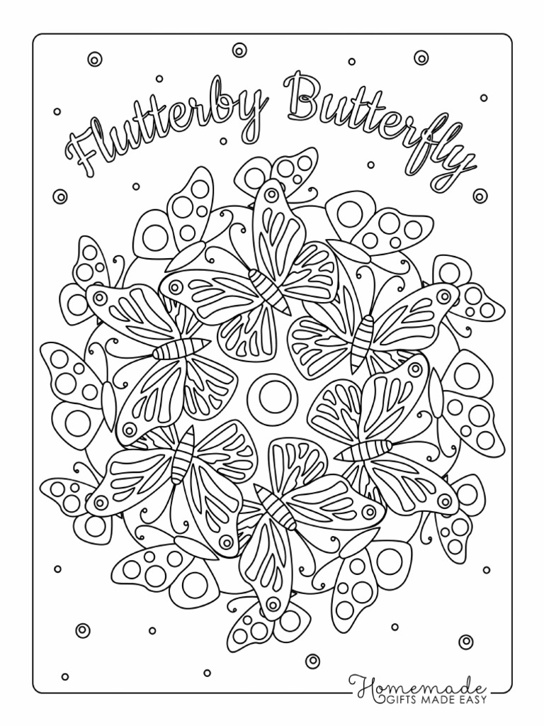 Butterfly Coloring Pages Circle of Butterflies | PDF