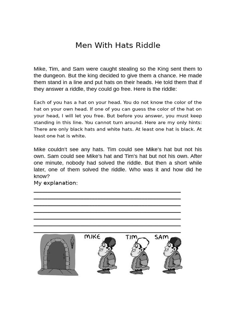 Men With Hats Riddle Story | PDF