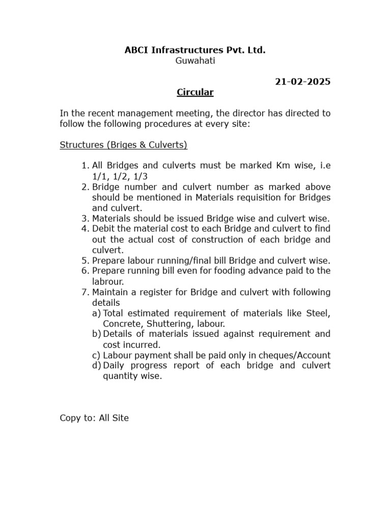 ABCI Site Circular | PDF