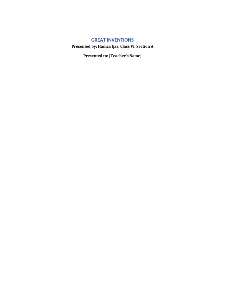 Top Inventions That Changed Humanity | PDF | Wheel | Transport