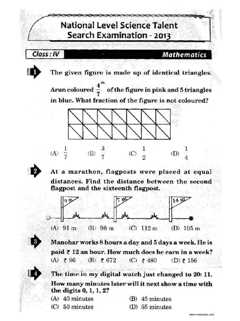 NSTSE Class 4 Solved Paper 2013 | PDF