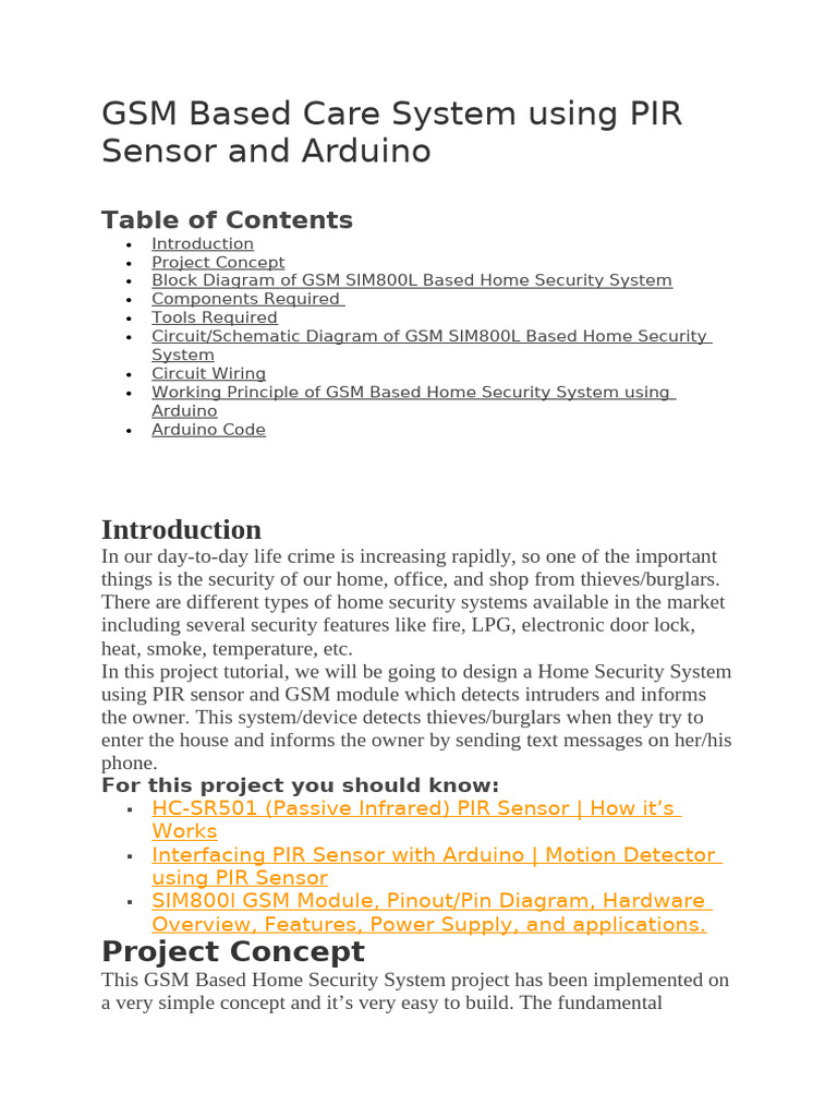 Ardino Based Care System | PDF | General Packet Radio Service | Arduino