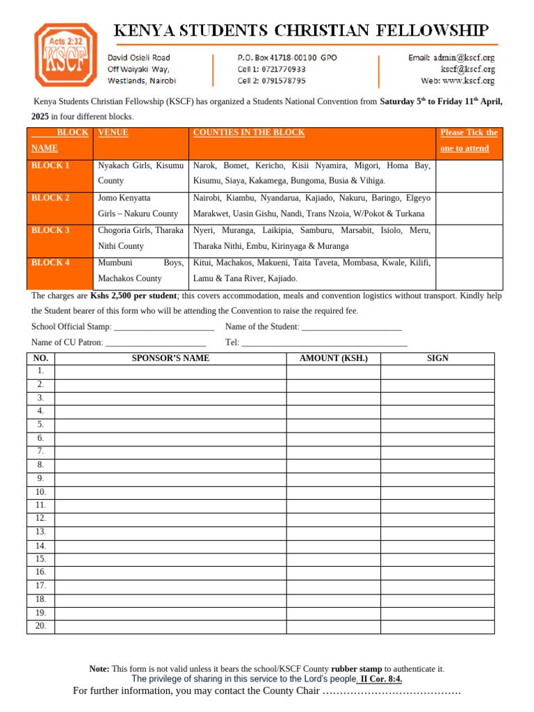 KSCF Students National Convention 2025 | PDF