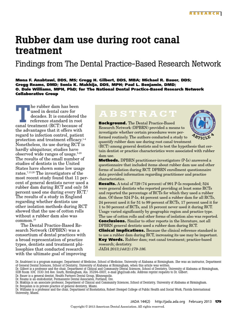 Anabtawi 2013 | PDF | Randomized Controlled Trial | Dentist