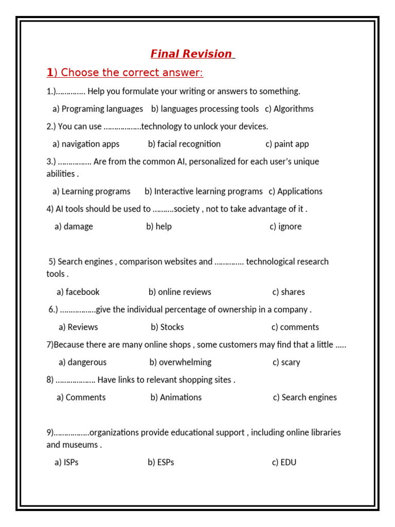AI Tools and Technology Quiz | PDF | Microsoft Power Point | Microsoft ...