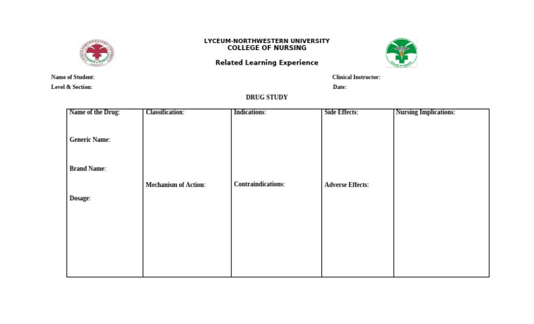 Drug Study Template | PDF