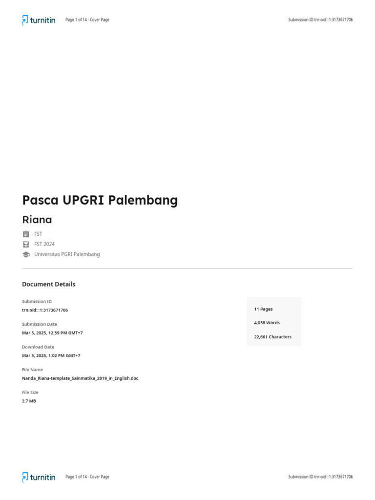 Nanda Riana-Template Sainmatika 2019 in English | PDF | Citation | Publishing