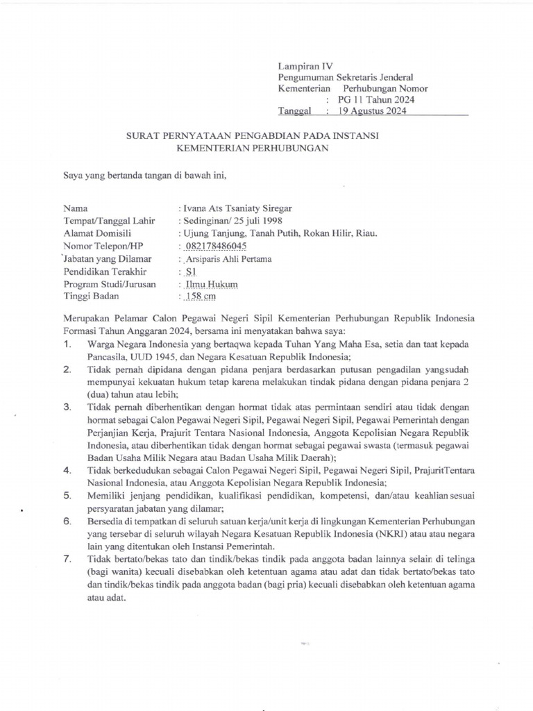 PERNYATAAN IVANA | PDF