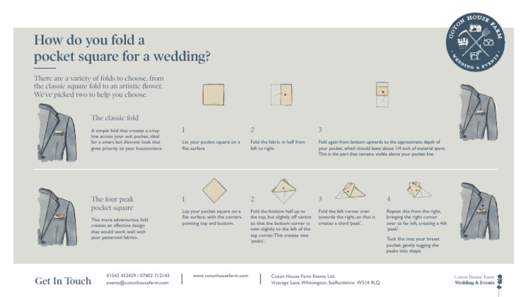How Do You Fold A Pocket Square For A Wedding | PDF