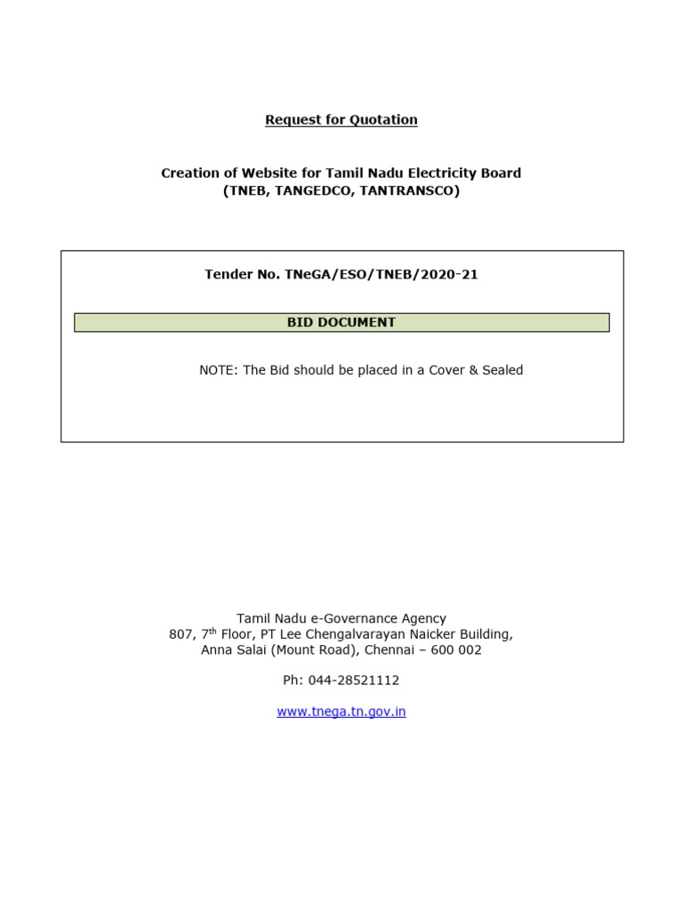 Draft RFQ From TNEGA (1662020) | PDF | Software Development | World ...