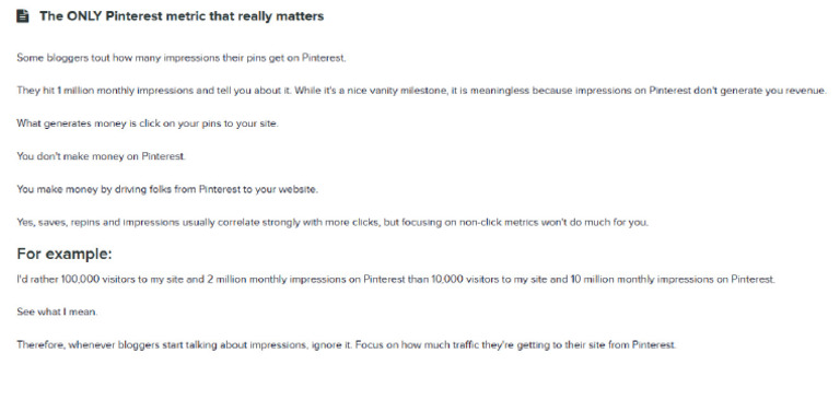 05-The ONLY Pinterest Metric That Really Matters | PDF